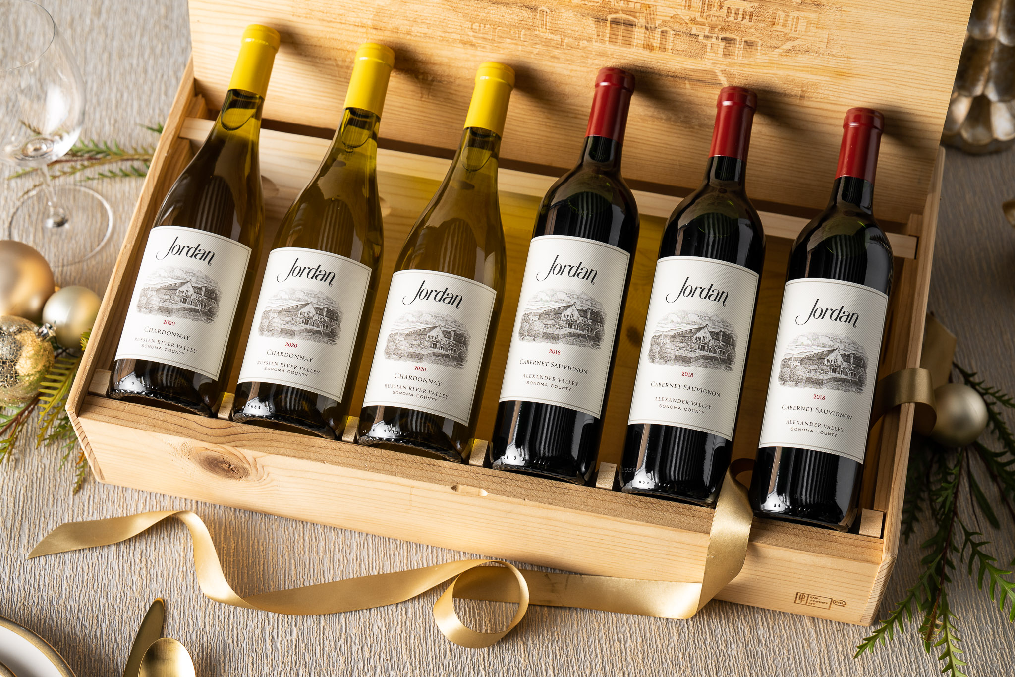 Wooden Wine Box Sets - Jordan Winery